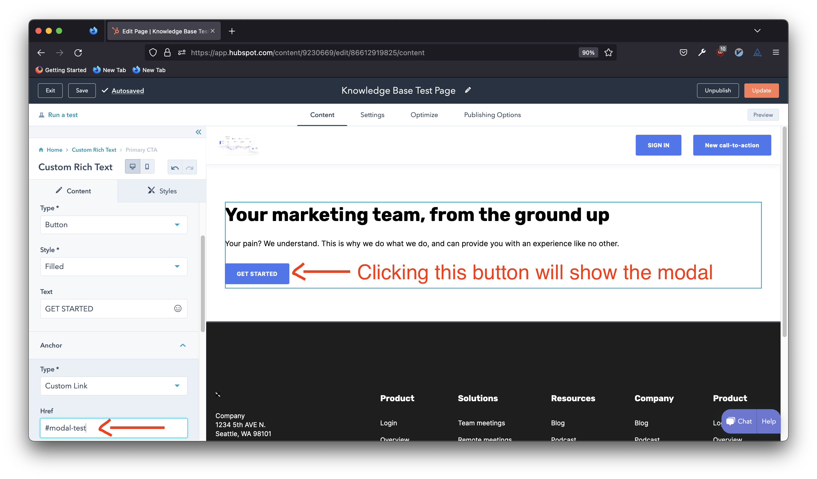 How to use the modal modules in Atlas